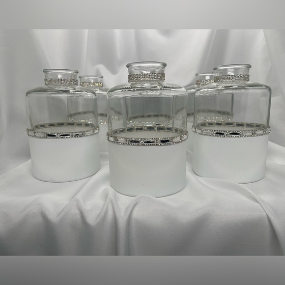 Ankyo | Accents | Six Piece Clear White Dipped Ankyo Vases With ...